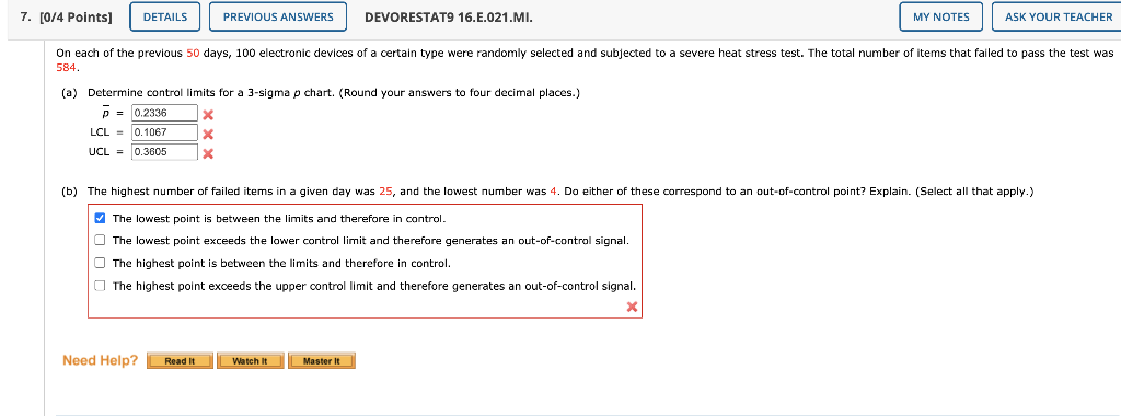 Solved 7. [0/4 Points] DETAILS PREVIOUS ANSWERS DEVORESTAT9 | Chegg.com