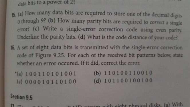 Solved data bits to a power ot 2 5 (a) How many data bits | Chegg.com