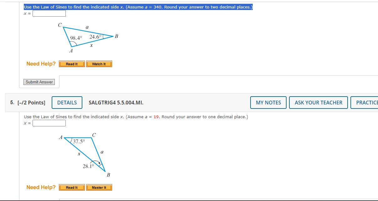 Solved Use the Law of Sines to find the indicated side | Chegg.com
