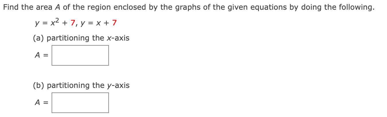 Solved Find the area A of the region enclosed by the graphs | Chegg.com