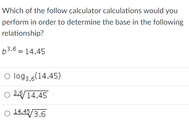 Solved Which of the follow calculator calculations would | Chegg.com