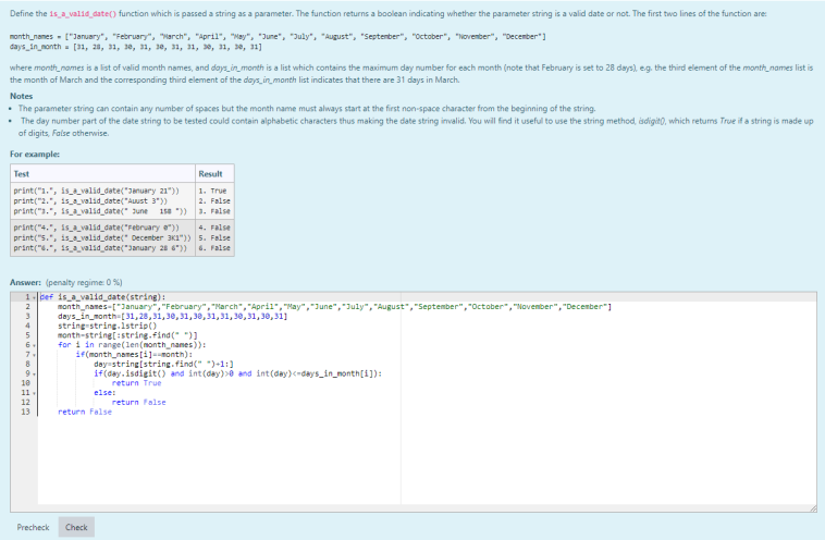 Solved Define the is_a_valid_date() function which is passed | Chegg.com
