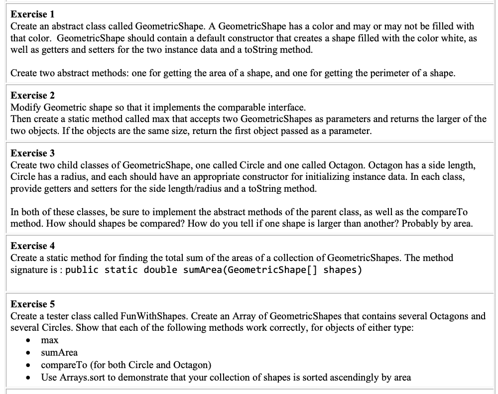 Solved error - Exception in thread "main" | Chegg.com