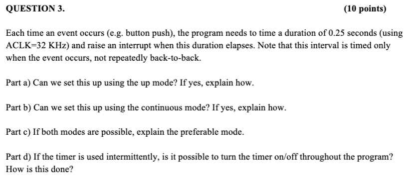 QUESTION 3. (10 points) Each time an event occurs | Chegg.com