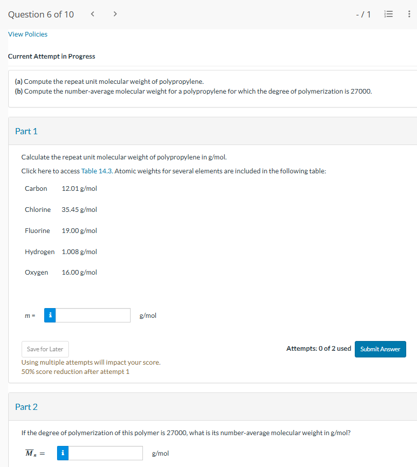Solved View PoliciesCurrent Attempt in ﻿Progress(a) ﻿Compute | Chegg.com