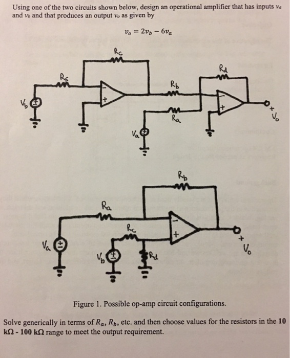 Solved Using one of the two circuits shown below, design an | Chegg.com