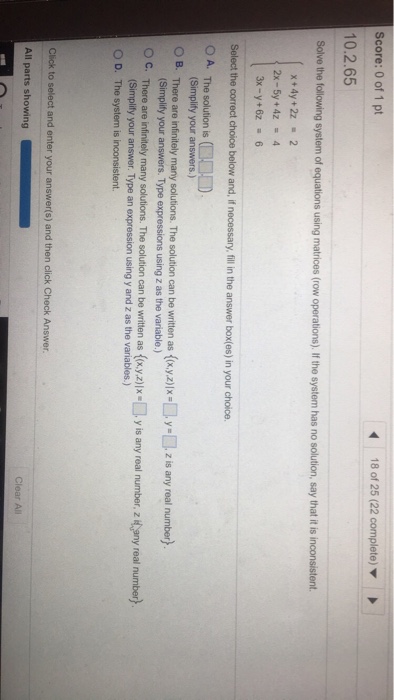 Solved Score: 0 of 1 pt 18 of 25 (22 complete) 10.2.65 | Chegg.com