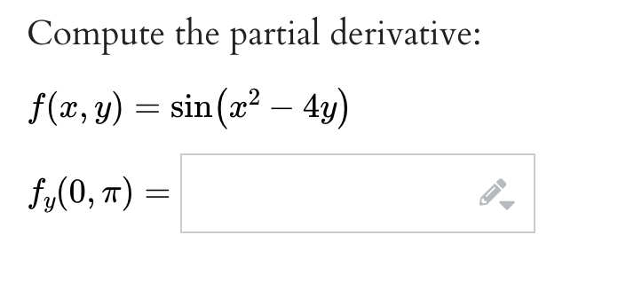 Solved Compute the partial derivative: | Chegg.com