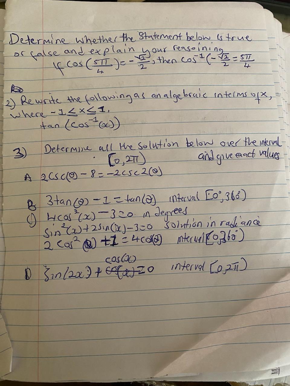 Solved Determine whether the Statement below is true or | Chegg.com