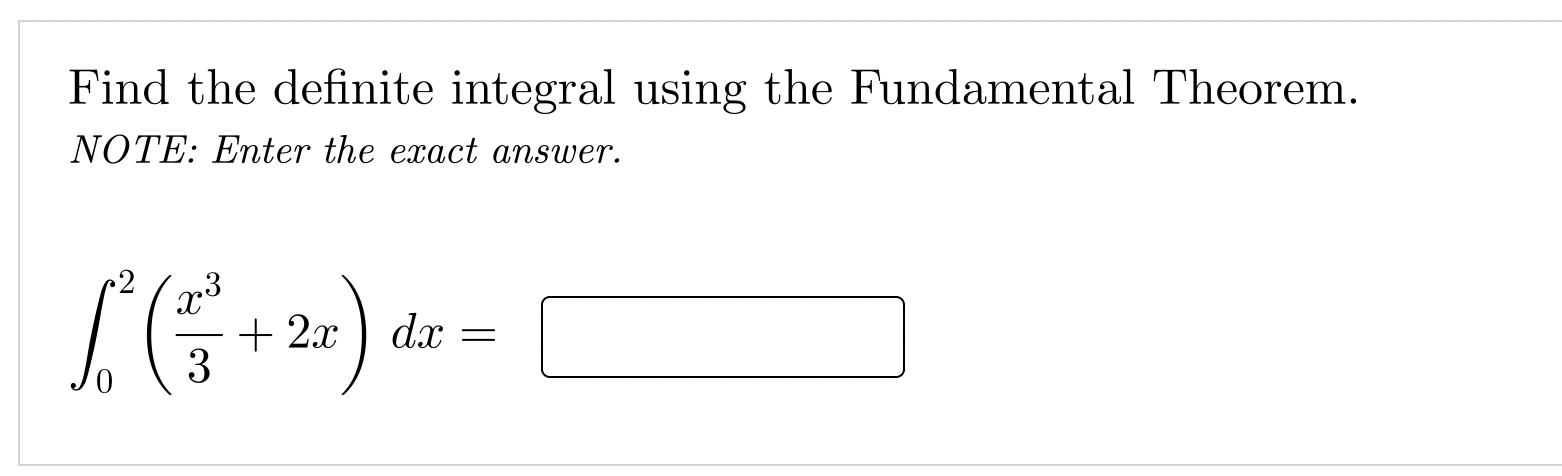 Solved Find the definite integral using the Fundamental | Chegg.com