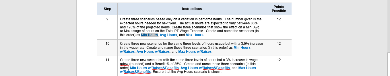 Step Instructions Points Possible 9 12 Create three | Chegg.com