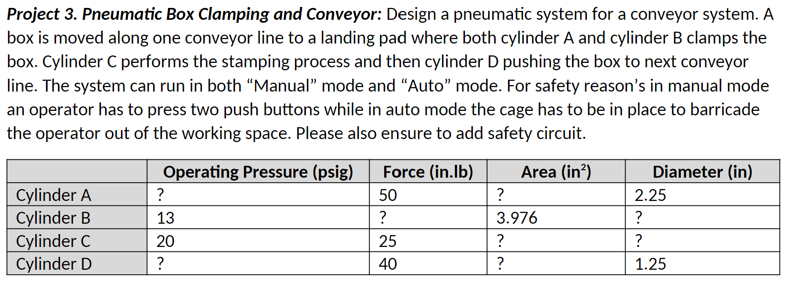 Solved I just need help with the table for cylinder A, B, C | Chegg.com