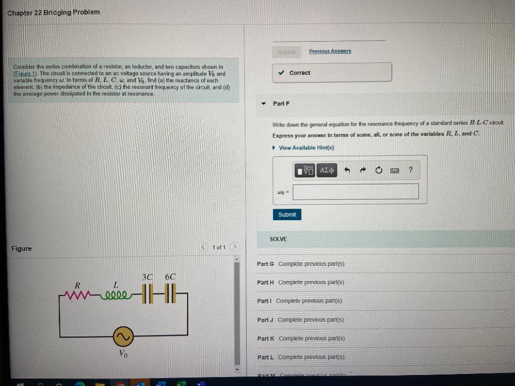 Solved Chapter 22 Bridging Problem Consider the series | Chegg.com