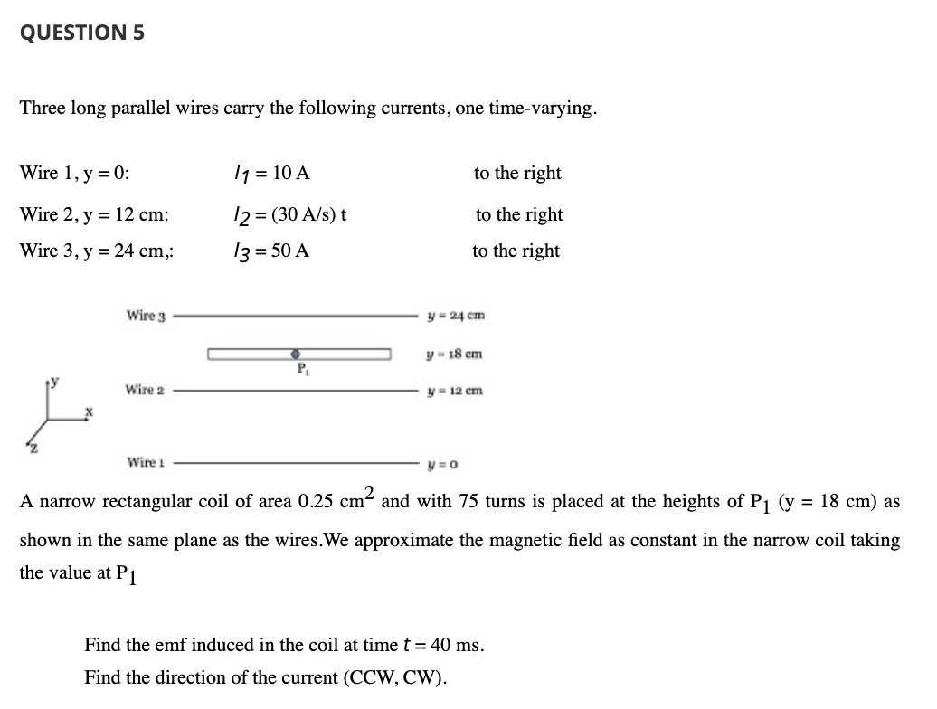Solved Three long parallel wires carry the following | Chegg.com