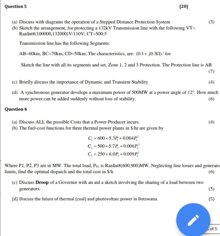 Solved Question 5 [20] (3) (a) Discuss with diagrams the | Chegg.com