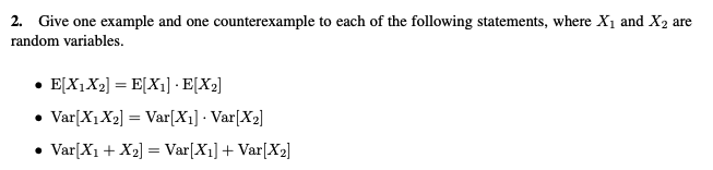 Solved 2. Give one example and one counterexample to each of | Chegg.com