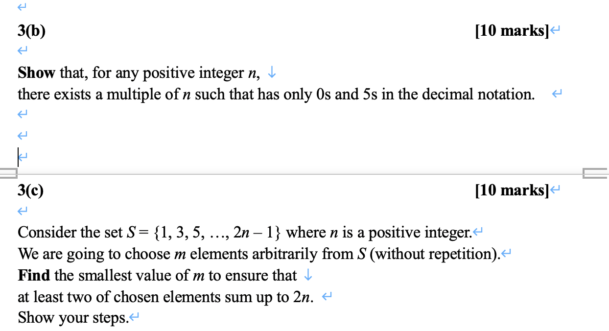 Solved 3(b) [10 marks] Show that, for any positive integer | Chegg.com