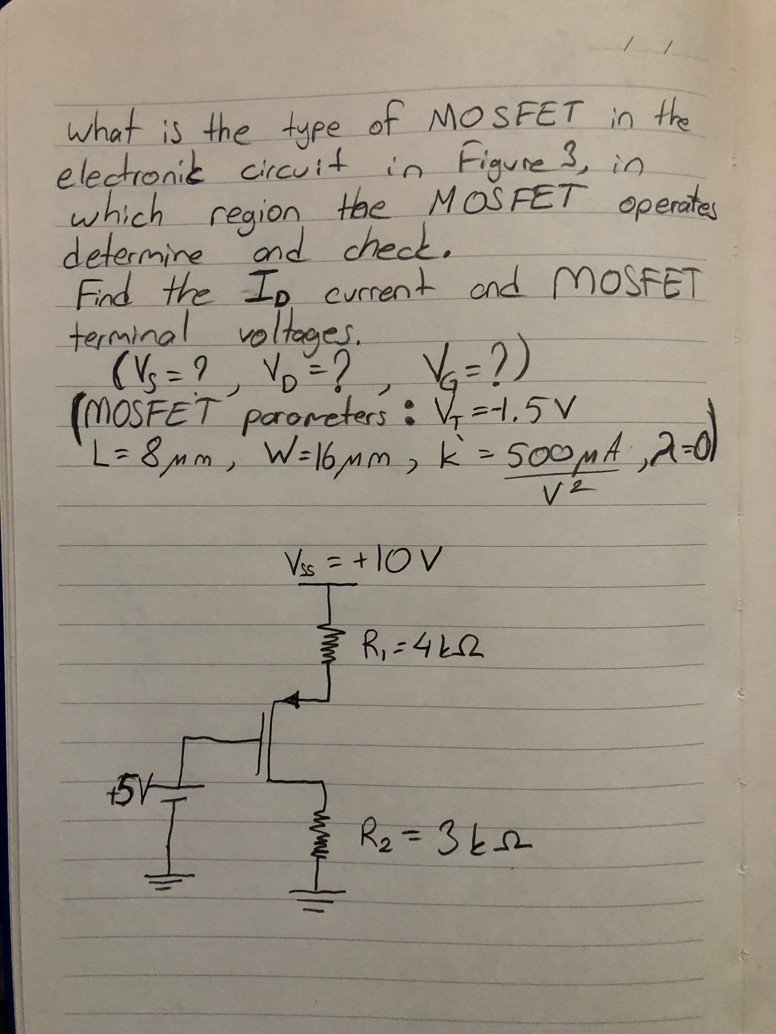 What is the type of MOSFET in the electronic circuit | Chegg.com