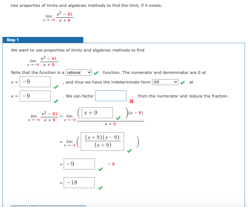Solved Use properties of limits and algebraic methods to | Chegg.com