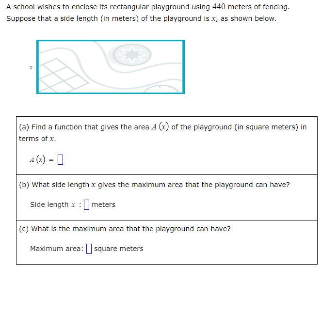 Solved A school wishes to enclose its rectangular playground | Chegg.com