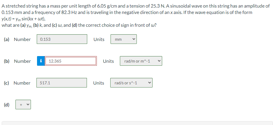 Solved A stretched string has a mass per unit length of 6.05 | Chegg.com