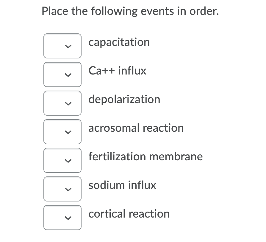 Solved Place the following events in order. You can mark | Chegg.com
