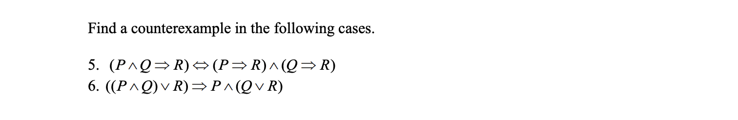 Solved Find a counterexample in the following cases. 5. | Chegg.com