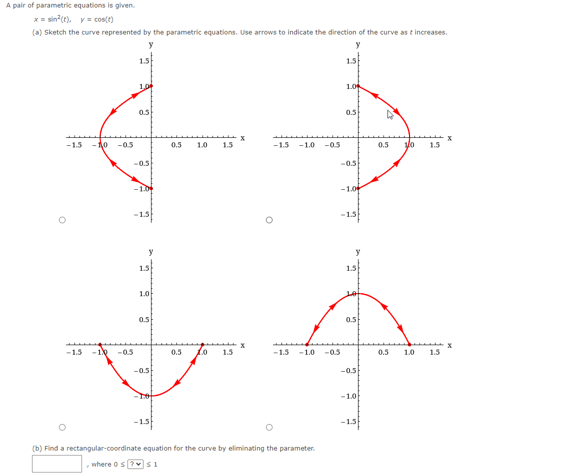Solved A pair of parametric equations is given. | Chegg.com