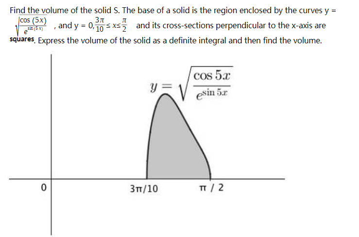 Solved Find the volume of the solid S. The base of a solid | Chegg.com