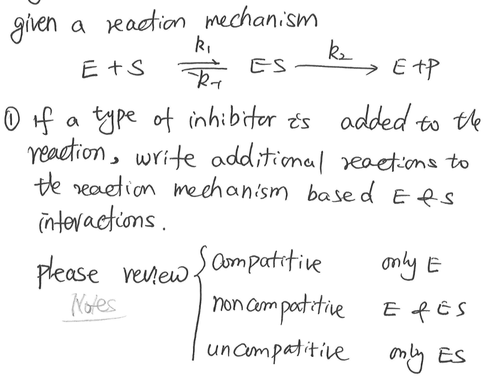 Solved given a reaction mechanism Ets I ES_R, EXP O if a | Chegg.com