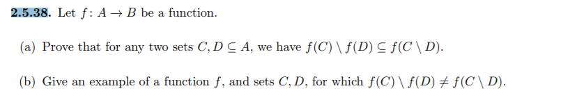 Solved 2.5.38. Let f: A - B be a function (a) Prove that for | Chegg.com