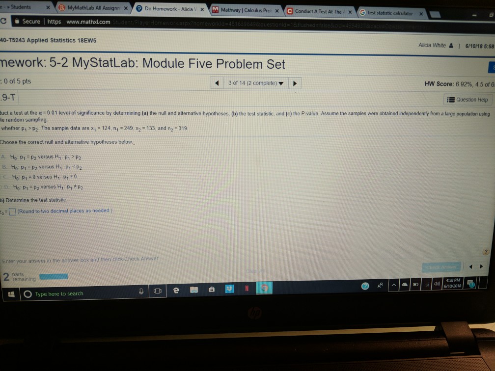 Solved (L) MyMath Lab All Assignmx y @ Do Homework . Aica? ? | Chegg.com