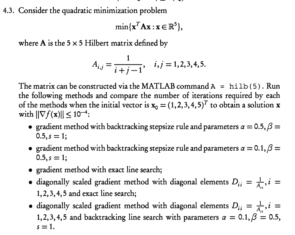 43 Consider The Quadratic Minimization Problem 