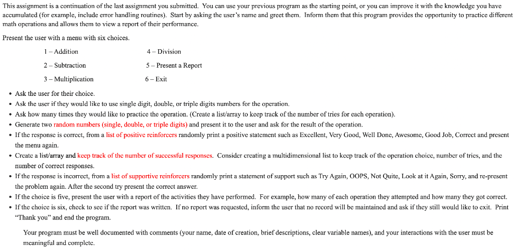 Solved This assignment is a continuation of the last | Chegg.com