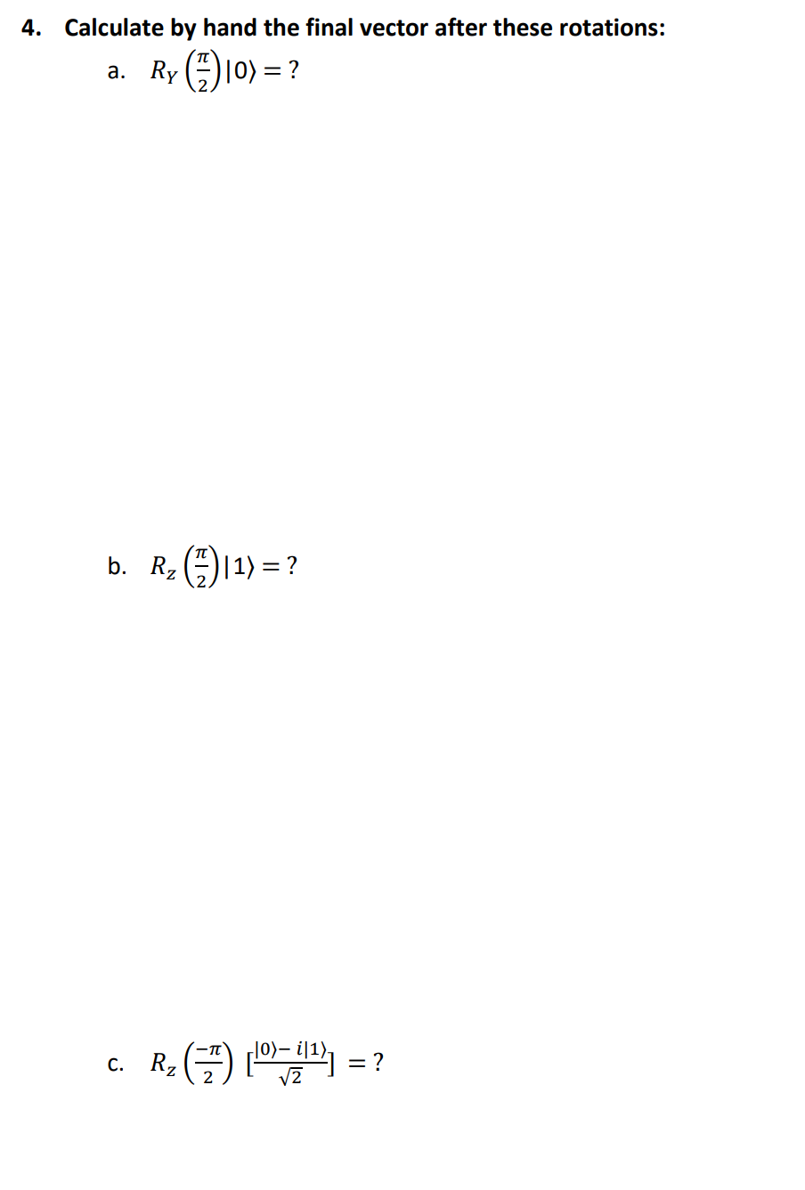 Solved Calculate by hand the final vector after these | Chegg.com