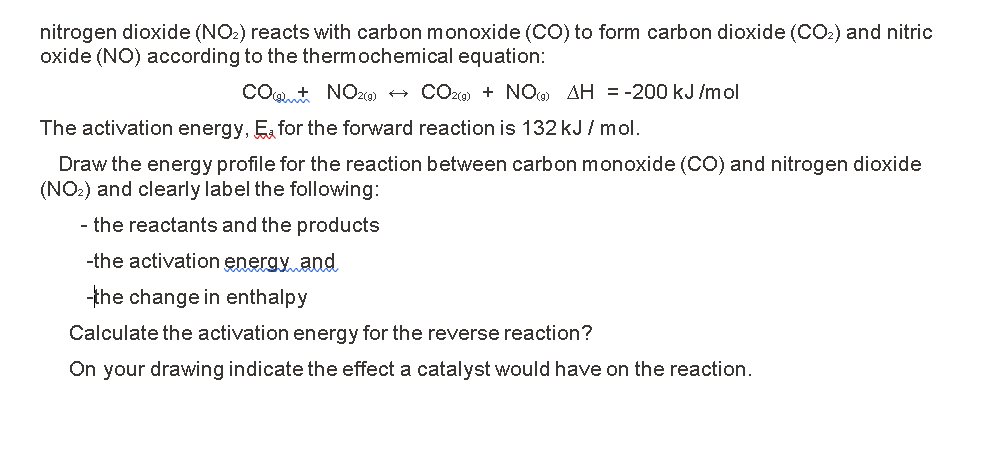 Solved nitrogen dioxide (NO2) reacts with carbon monoxide | Chegg.com