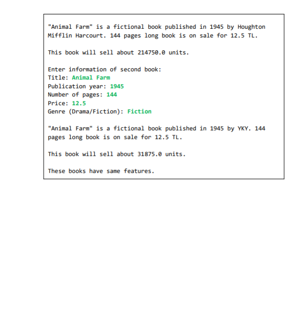 Solved Write a class called BookTest.java using main method. | Chegg.com