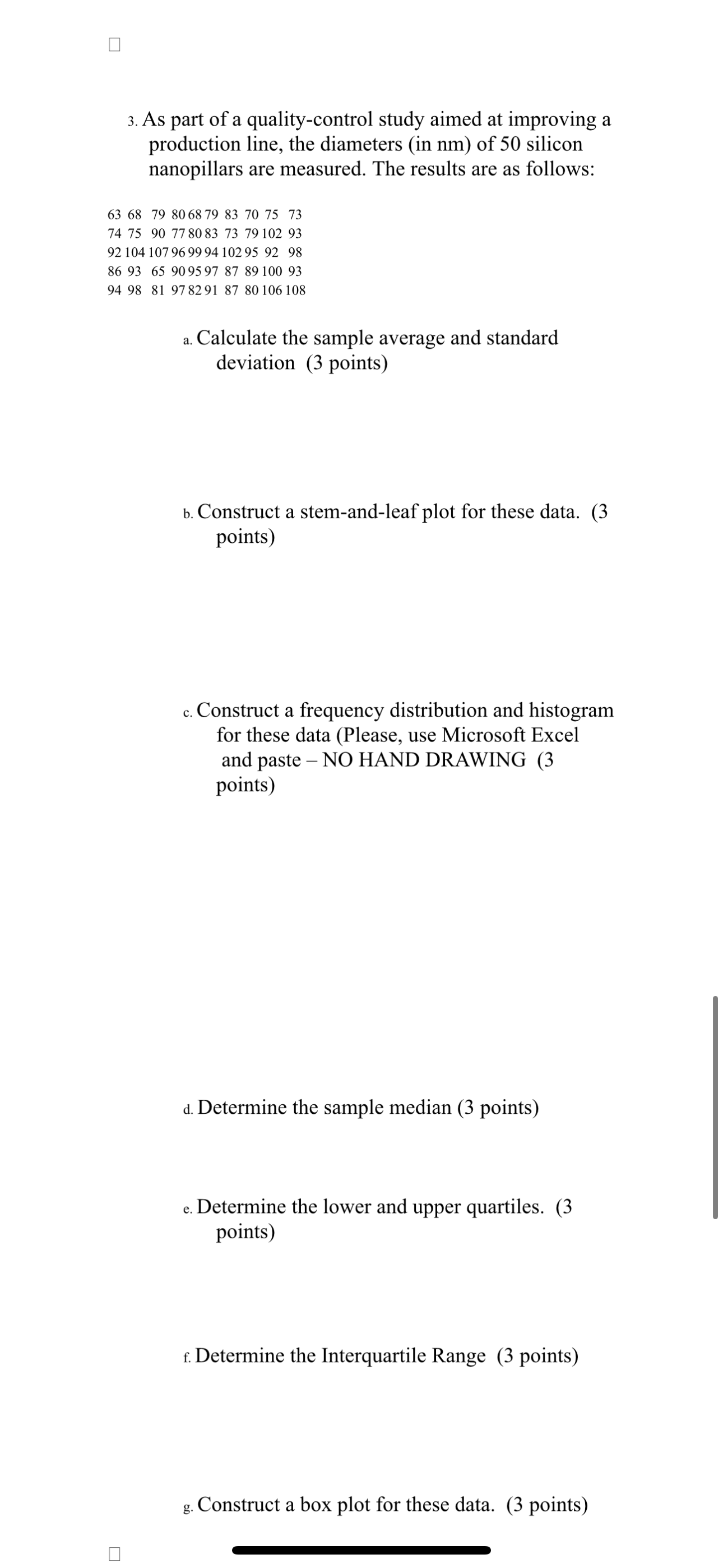Solved 3. As part of a quality-control study aimed at | Chegg.com