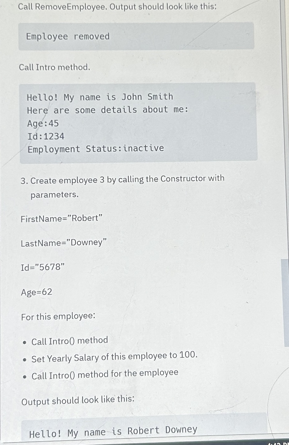Solved 2. Update the Employee in Employee.cs PROPERTIES 3. | Chegg.com