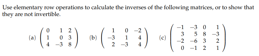 Solved Use elementary row operations to calculate the | Chegg.com