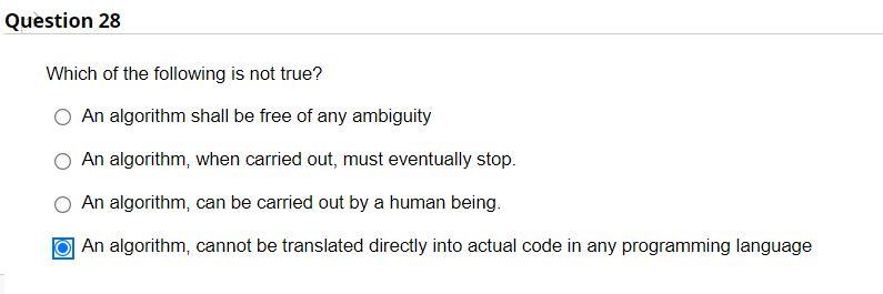 Solved Question 28 Which of the following is not true? An | Chegg.com