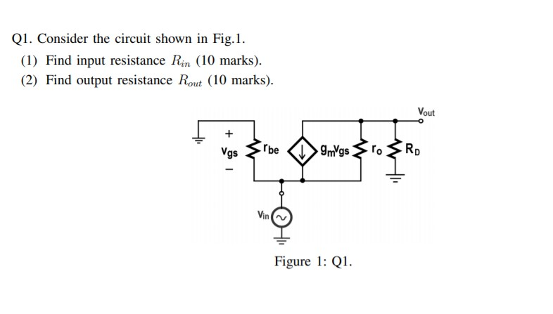 Solved Q1. Consider the circuit shown in Fig.1. (1) Find | Chegg.com