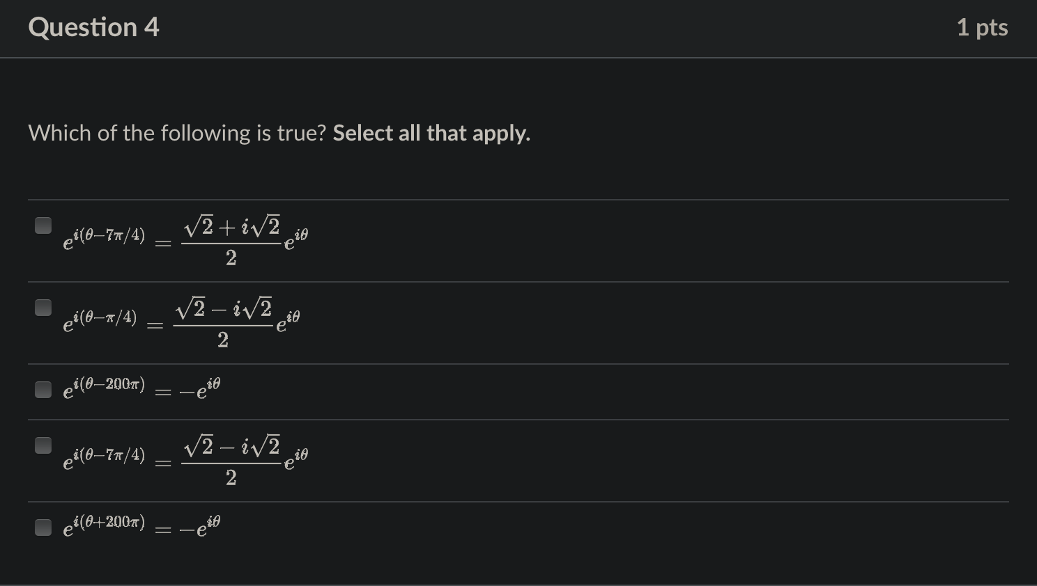 Solved Question 41 ﻿ptsWhich of the following is true? | Chegg.com