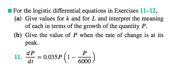 Solved For the logistic differential equations in Exercises | Chegg.com