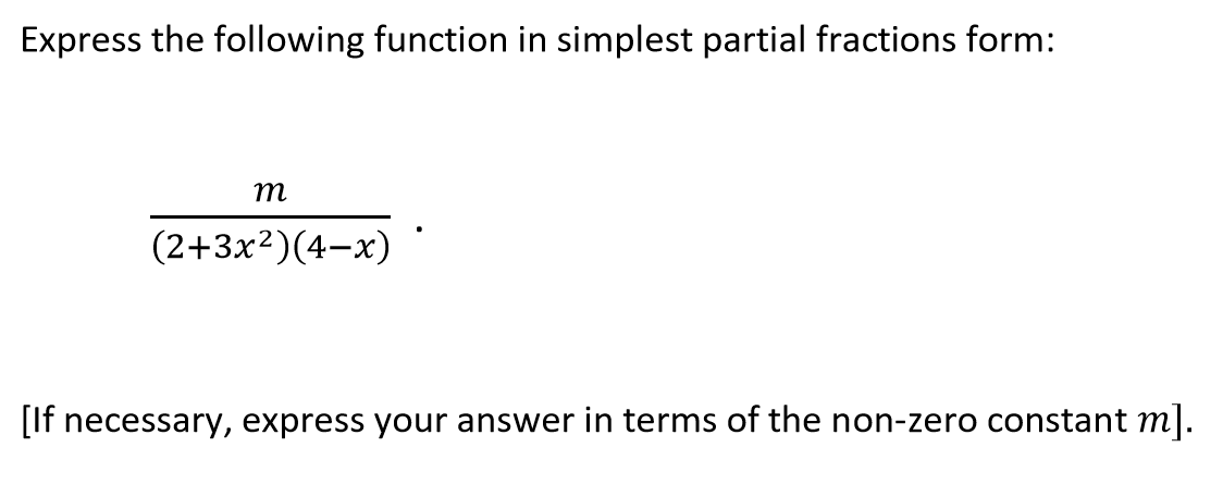 Solved Express the following function in simplest partial | Chegg.com