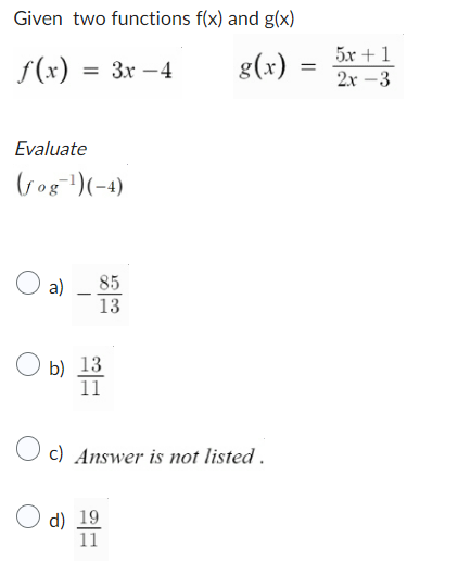 Solved Given two functions f(x) and g(x) | Chegg.com