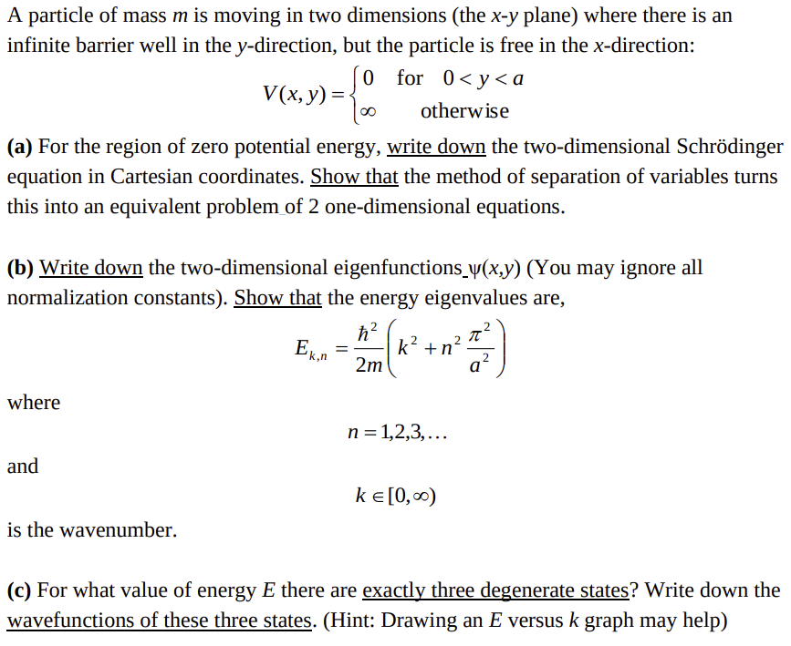 Solved A particle of mass m is moving in two dimensions (the | Chegg.com