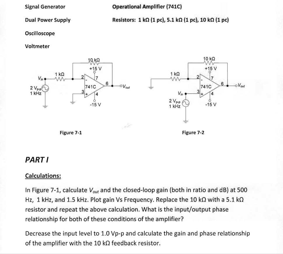 Solved Signal Generator Operational Amplifier (741C) Dual | Chegg.com