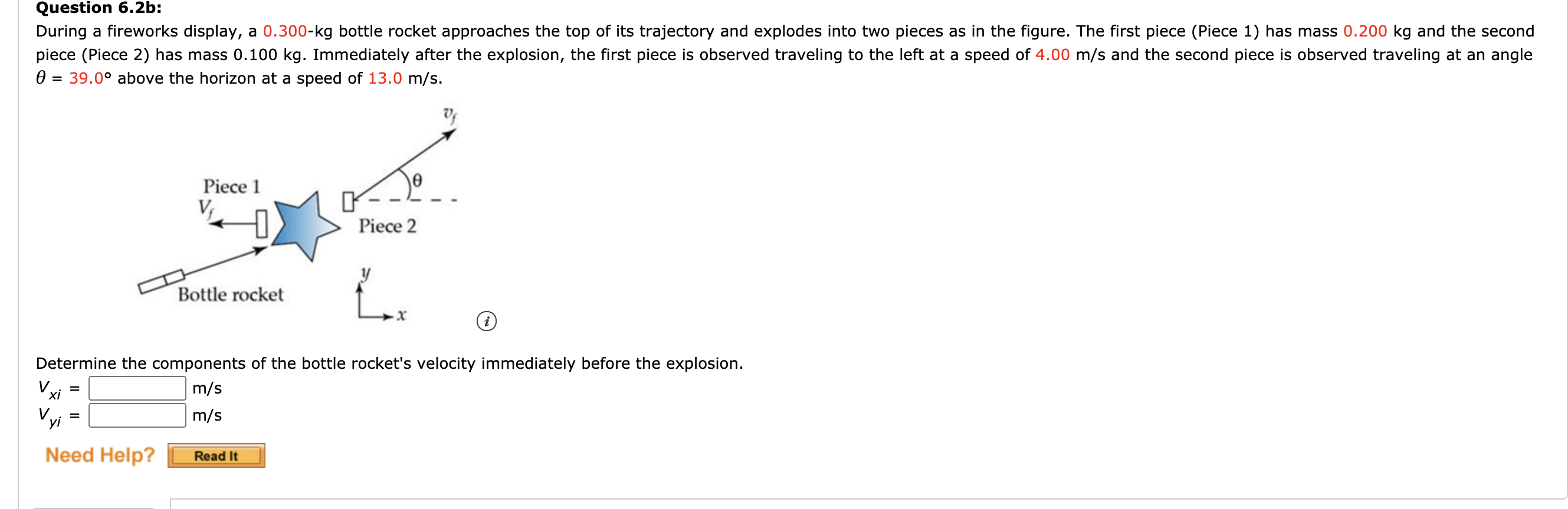 Solved Question 6.2a: Two blocks slide on a collision course | Chegg.com