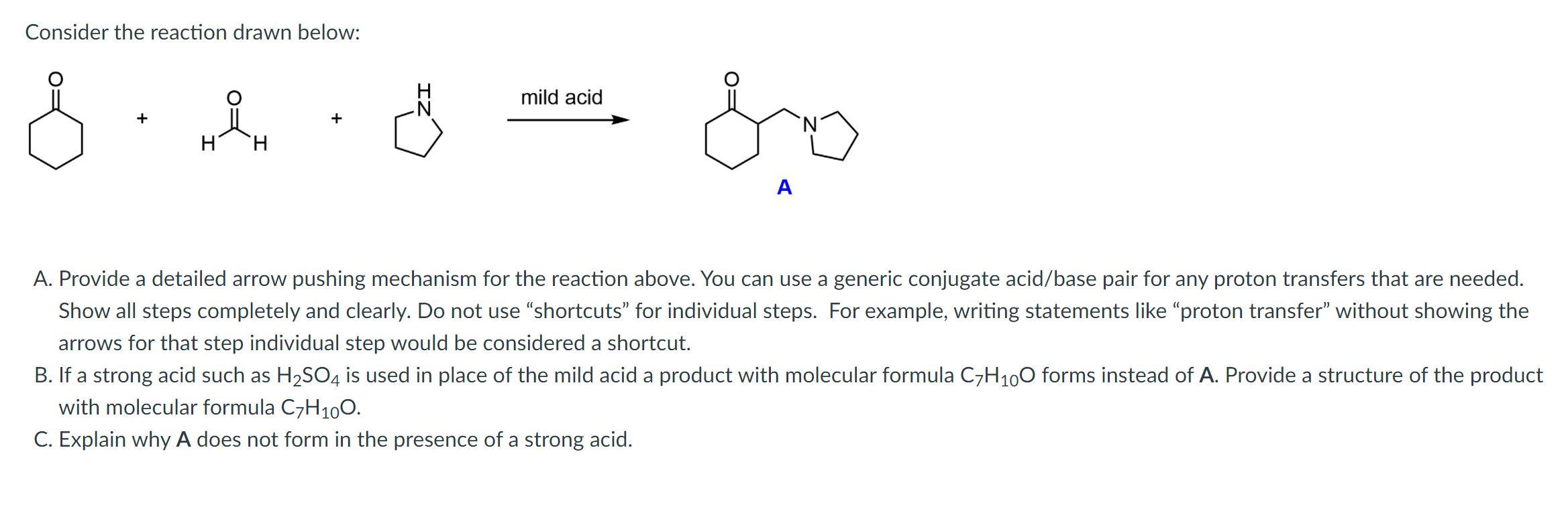 Solved Consider the reaction drawn below: mild acid + + &o H | Chegg.com